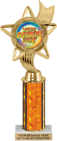 Banner Star Custom Insert Trophy w/ Column - 12.5 inch [TXi12-J27] – Trophy Depot