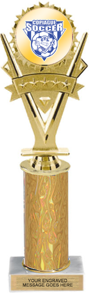 Five-Star Victory Custom Insert Trophy w/ Column - 10 inch [TXi10-J57] – Trophy Depot