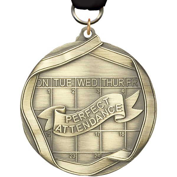 Perfect Attendance Banner Edge Medal [M2RE-PA] – Trophy Depot