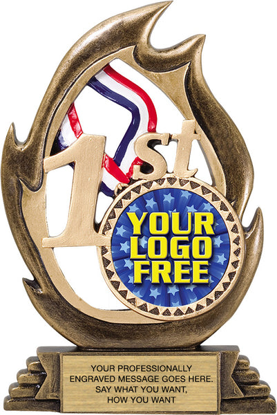 1st Place Flame Color Resin Custom Insert Trophy [RXMFC7-1ST] – Trophy Depot