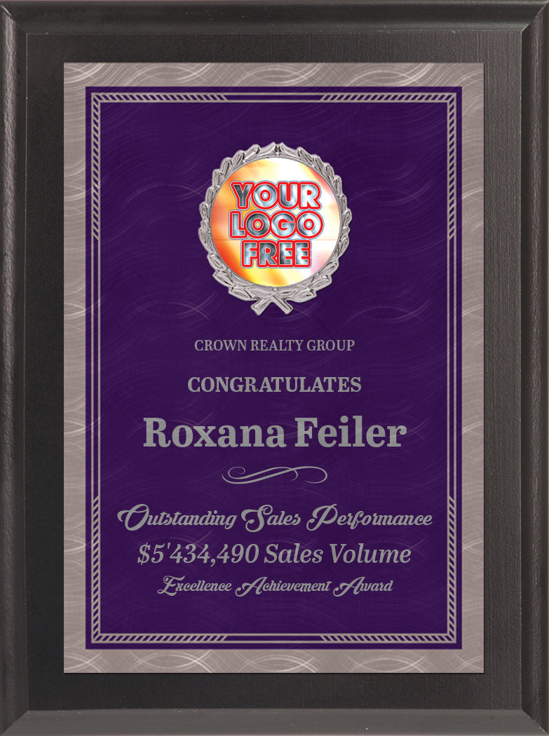 Purple Chrome Plated Sunray Custom Insert Plaque - 9x12 inch [PXJ816Si ...