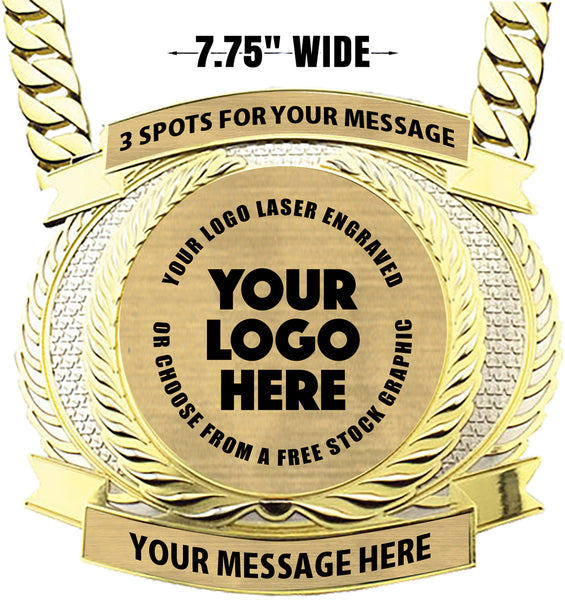 7.75 inch Wide Metal Champion Chain with Gold Engraving Plate [CECSDP7 ...