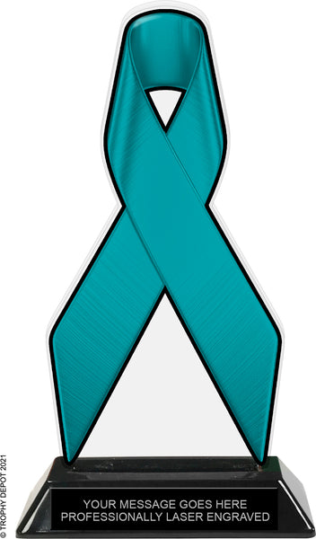 Teal Ribbon Colorix-T Acrylic Trophy - 8 inch [TACR8-RBN-TEAL-Q ...
