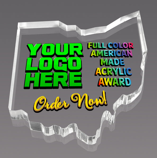 Ohio Full Color Paperweight Acrylic Award - 4.25 x 3.75 inch [ASTT-OH ...
