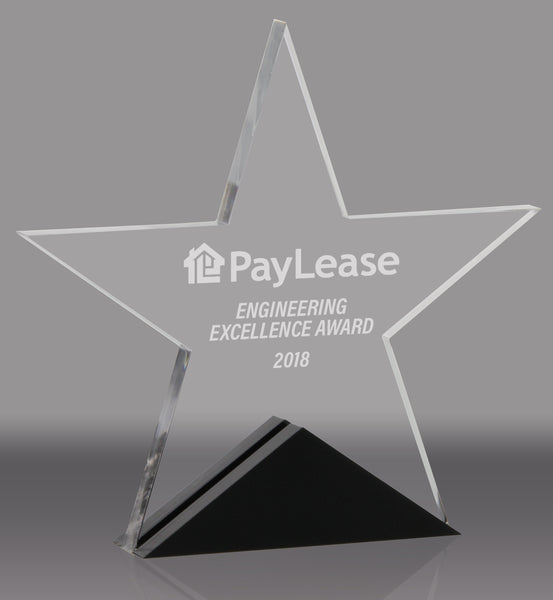 Acrylic Star with Black Accents - 6.5 inch [ATSTRI-6-Q] – Trophy Depot