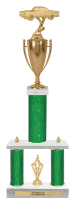 Two-Post Trophy w/ Rectangle/Oval Center Column w/ Cup [T3MC34 ...