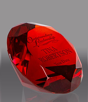 Ruby Crystal Diamond Paperweight - 3.15 inch [CTDIA-SM-RED-X] – Trophy ...