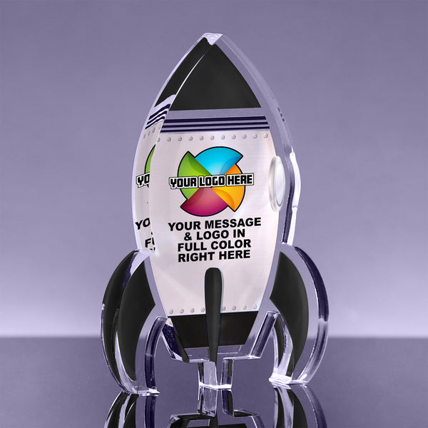 Black Full Color Rocket Acrylic Award - 6 inch [AFCRKT-BLK-6-Q ...