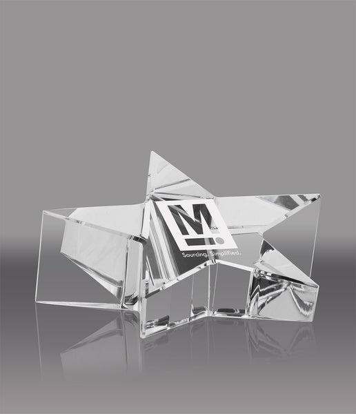 Optical Crystal Slanted Star Paperweight [CSSP24-X] – Trophy Depot