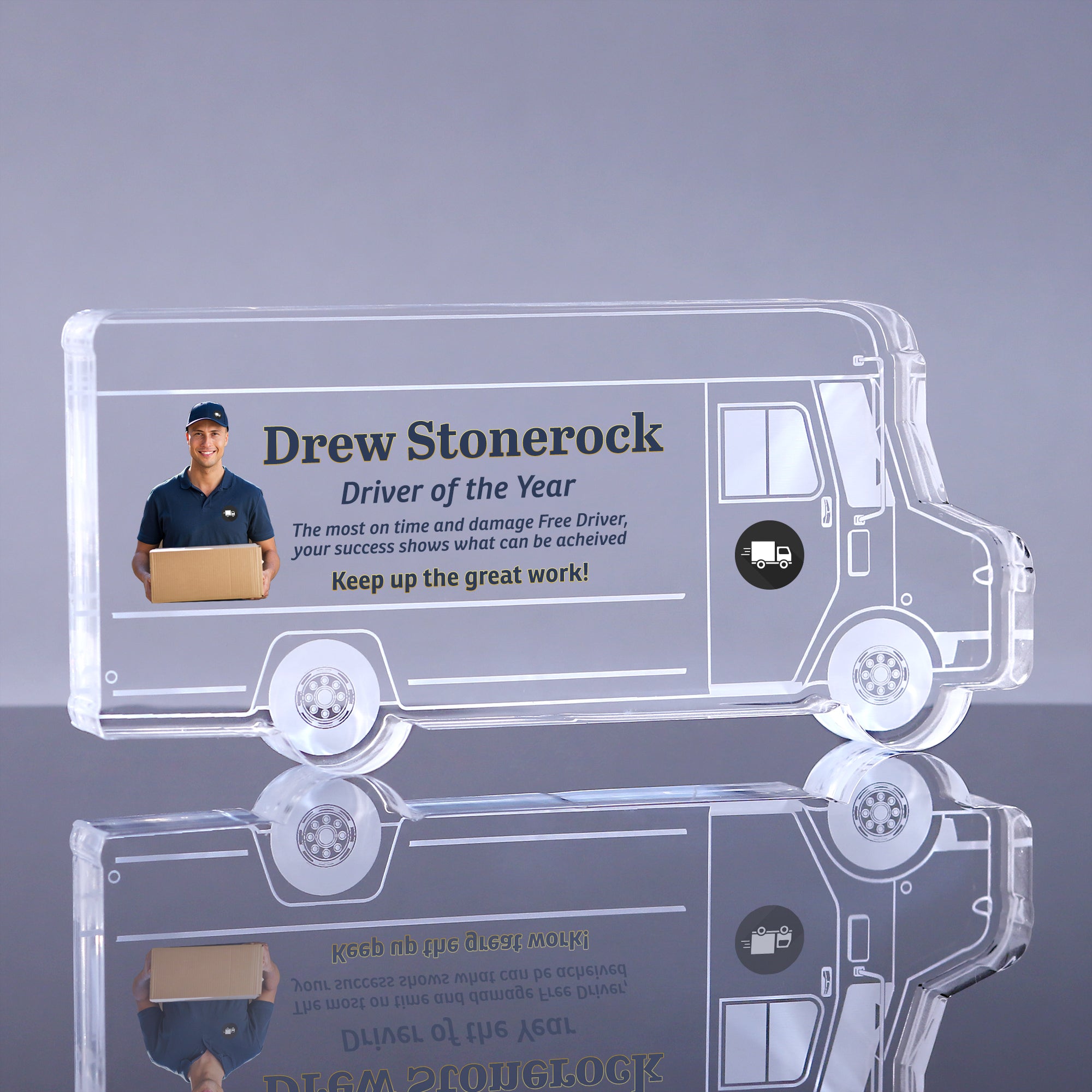1 inch Thick Delivery Truck Acrylic Award - 6 inch Color [A1DTU6-FC-Q ...