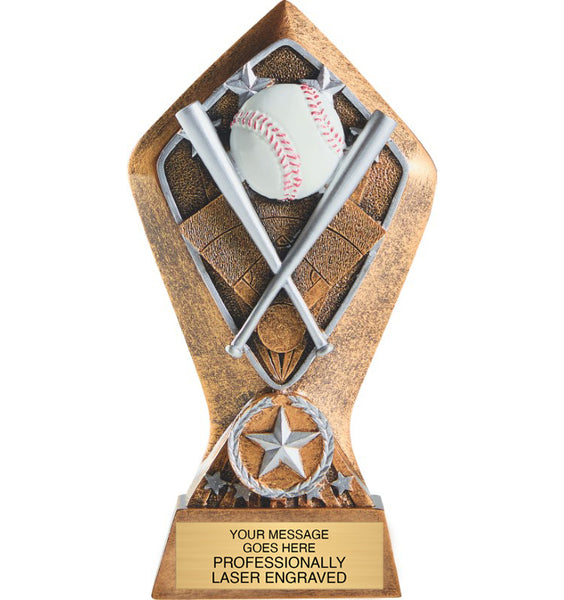 Radiant Diamond Star Resin Sculpture Trophy - 6.5" Baseball [RM25D-BS ...