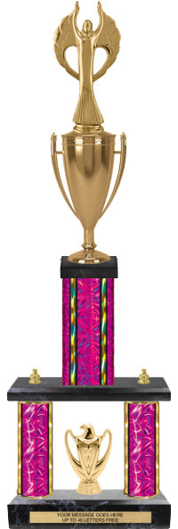 Two-Post Trophy w/ Rectangle/Oval Center Column w/ Cup [T3MC4] – Trophy ...