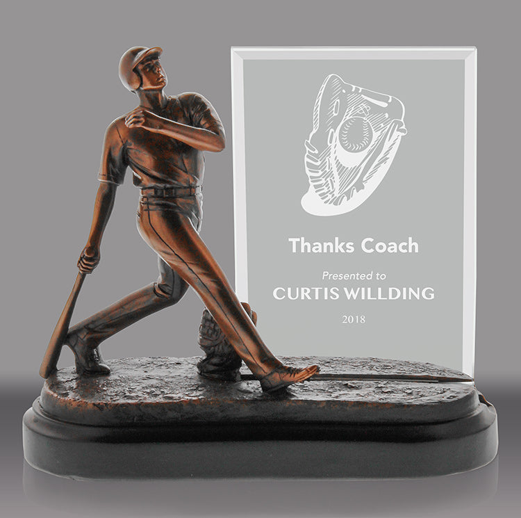 Baseball Bronze Resin with Engravable Jade Crystal [RMBS08] – Trophy Depot