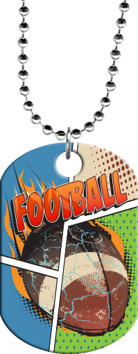 Football Comic Style Monster Dog Tag [DTXL-FB-CMC] – Trophy Depot
