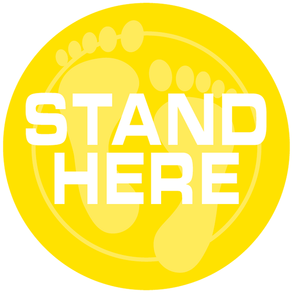 Stand Here Floor Decal - 12 inch [FD12-SH2] – Trophy Depot