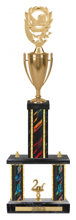 Two-Post Trophy w/ Rectangle/Oval Center Column w/ Cup [T3MC5] – Trophy ...