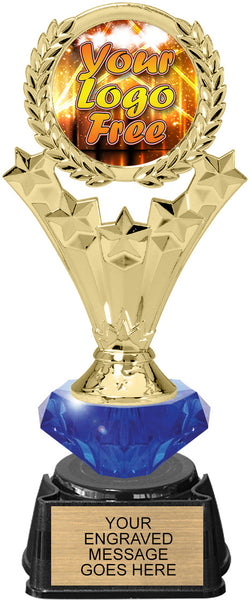 Custom 5 Star Wreath Insert Diamond Riser Trophy on Synthetic Base [TX ...
