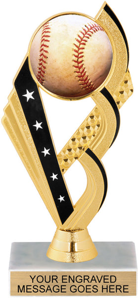 Black and Gold Rolling Arch Insert Trophy [Ti-J104] – Trophy Depot