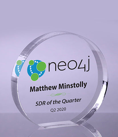 1 inch Thick Acrylic Orbit Awards - Engraved or Color – Trophy Depot