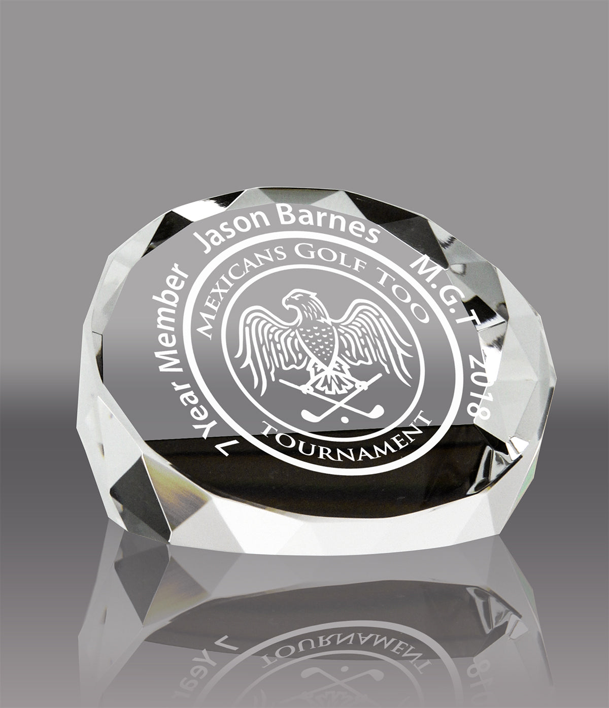 Crystal Duet Round Clear Paperweight Award [CF31-3-X] – Trophy Depot