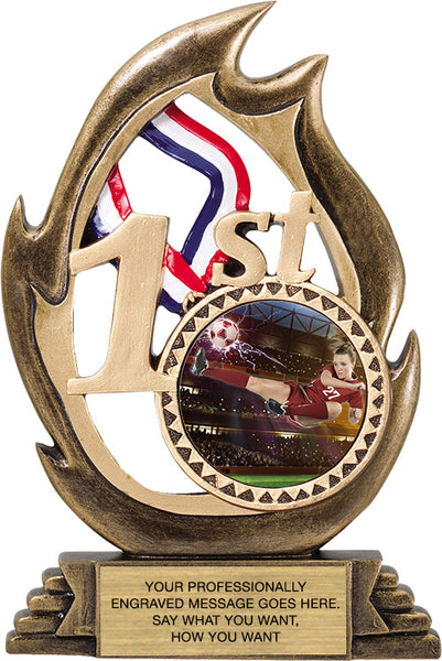 1st Place Flame Color Resin Trophy [RMFC7-1ST] – Trophy Depot