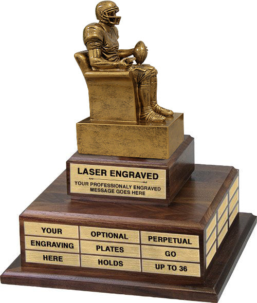 Gold Finish Armchair Fantasy Football Twin Tier Perpetual Trophy [TPP2 ...