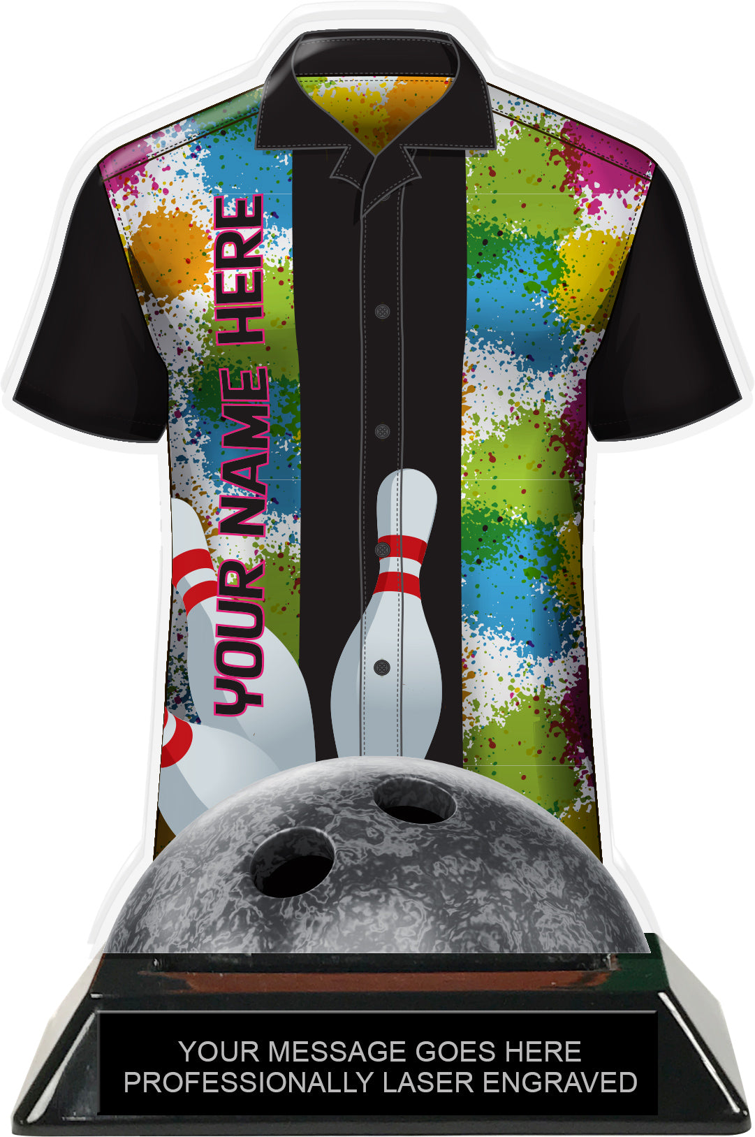Bowling Shirt Colorix-T Acrylic Trophy- Splatter [TACR7-JSY-BW-SPLT-Q ...