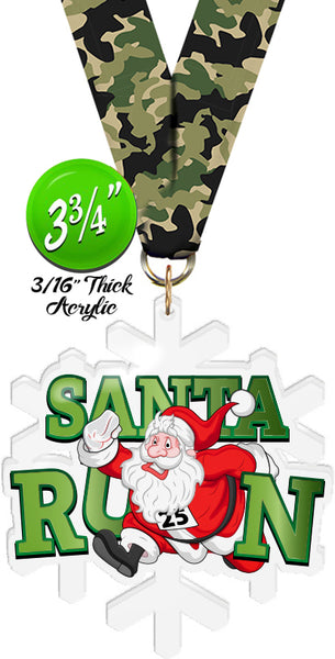 Santa Run Snowflake Colorix-M Acrylic Medal [MACR375-SNTRN-Q] – Trophy ...
