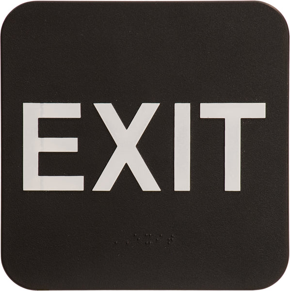 ADA 6 x 6 Black/White Exit Sign [AJDA-109] – Trophy Depot
