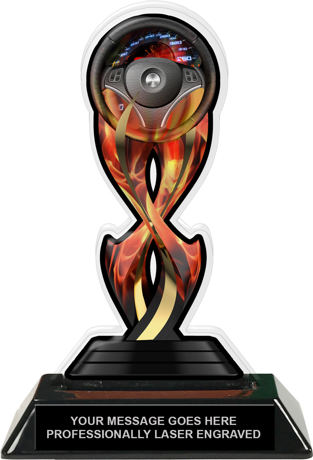 Auto Racing Tribal Flames Colorix Acrylic Trophy- 7 inch [TACR7-TF-RC ...