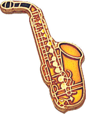 Saxophone Enameled Gold Pin [PCM-MC-6] – Trophy Depot