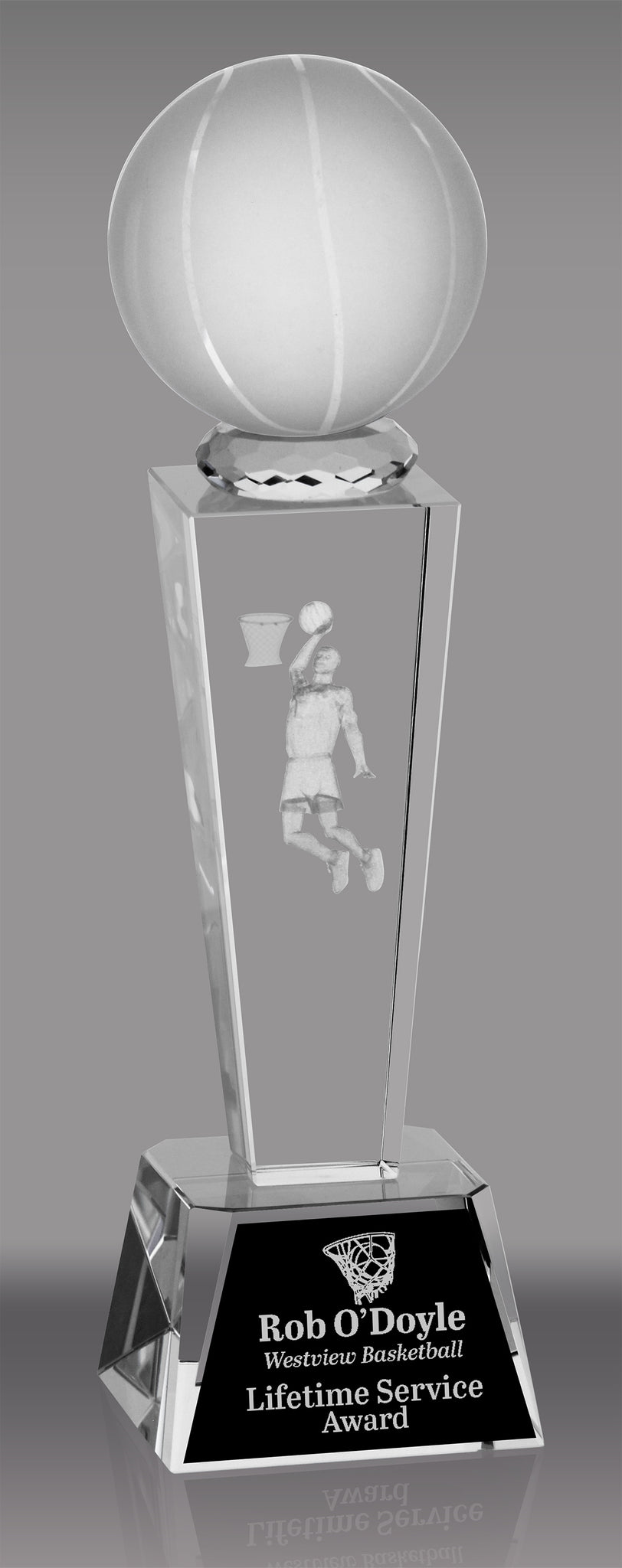 Basketball Male 3D Laser Crystal Trophy [CRL3D-BKM] – Trophy Depot